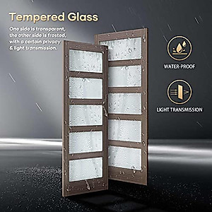 ROYMELO 36x84 Inch Glass Sliding Barn Door Slab and 6.6ft Hardware Kit Included, 5 Frosted Glass, LVL Wood Panel Covered with Elephant Gray Water-Proof Scratch-Proof PVC Surface, Simple DIY Assembly