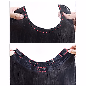 Medium Length 12" Wavy U-Shape Part Half Wig One Piece Clip in Hair Extension Medium Brown