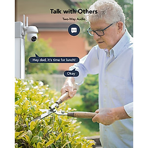 GNCC Security Camera Outdoor 2.4G WiFi Surveillance CCTV Camera, 360° PTZ Auto-Tracking Color Night Vision IP66 Waterproof Camera, Motion Detection Alarm, 2 Way Audio, APP Remote Control K1