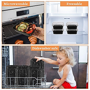 MUXHEL 20 Pcs 34 Oz Meal Prep Container Reusable, 1-Compartment Food Container Box with Lid, Microwave Safe Plastic Take Out Container with Lid for Meal Prep (BPA Free)