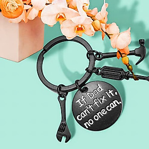 Dad Gifts Keychain Father's Day Gift for Dad Birthday Christmas Wedding Anniversary Thanksgiving Gifts for Father from Son Daughter,Hammer Key Chain from Kids to Father Keychain,Best Dad Ever Keychain