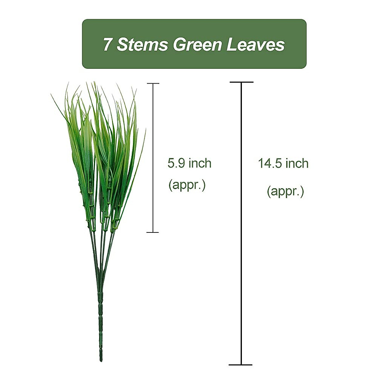 12 Bundles Artificial Wheat Grass Outdoor Plants, UV Resistant Fake Grass Faux Plastic Greenery Stems Plants for Porch Garden Farmhouse Window Box Decorating