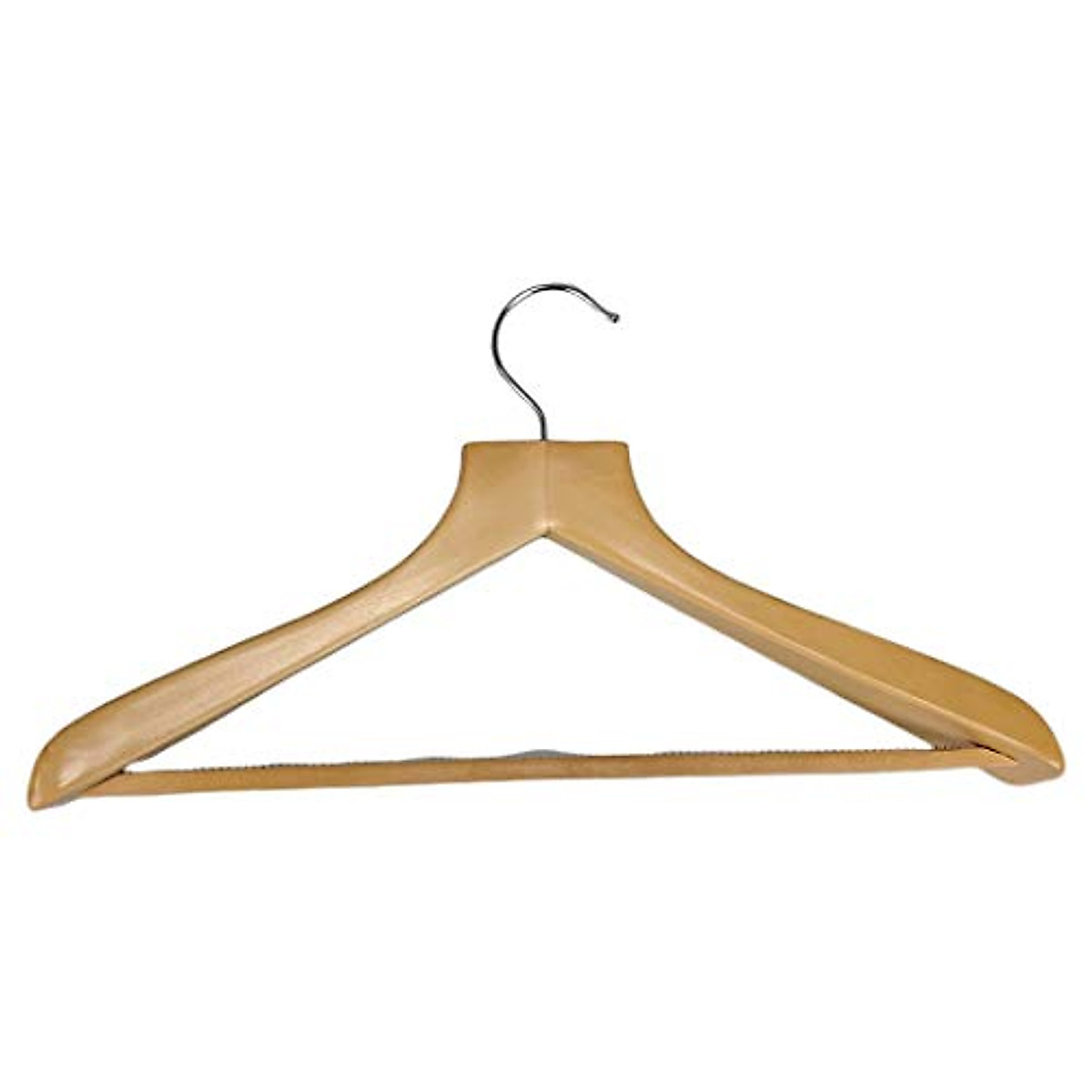 Natural Finish Deluxe Suit Hanger with Bar (Set of 5)