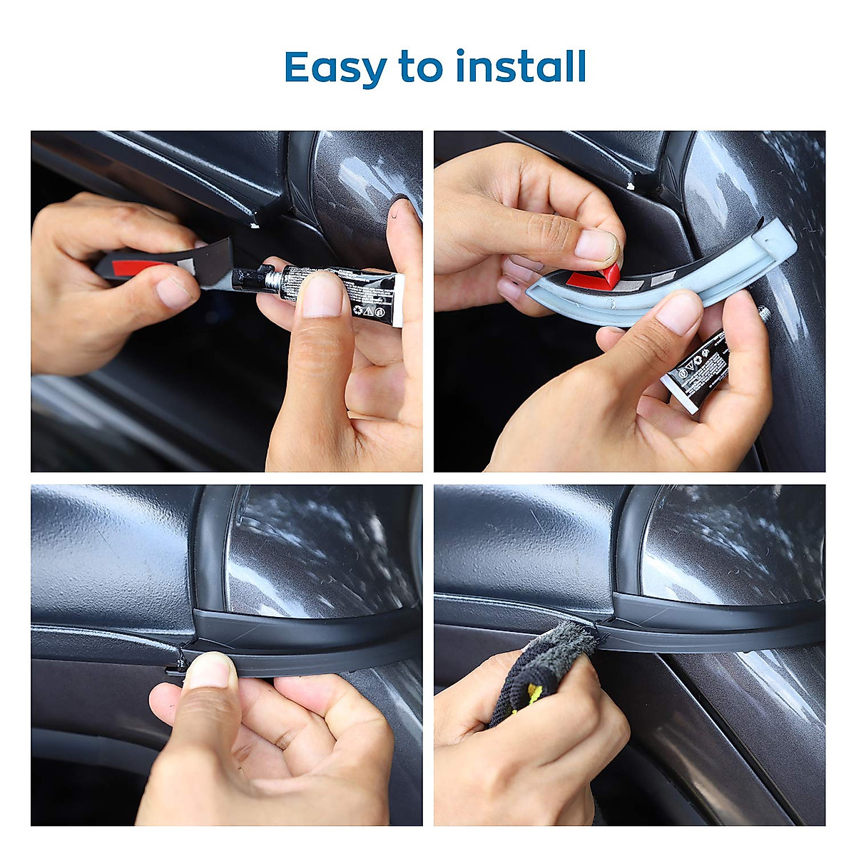 RT-TCZ Hardtop Roof Rainwater Diverter Guard Slot Gutter Extension Accessories for 2018 2019 2020 2021 2022 2023 Jeep Wrangler JL JLU Gladiator JT, 2PCS