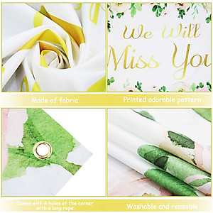 Vlipoeasn White Farewell Party Decorations, We Will Miss You Backdrop Banner, Goodbye Party Decorations for Coworker, Going Away Party Retirement Party Bye Office Work Graduation Party Decorations