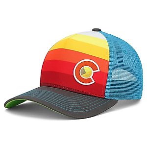 Colorado Trucker Hats for Men & Women - Custom Sunset Fader Style with Snapback, Versatile & Conscious Outdoor Cap, Adult Fit
