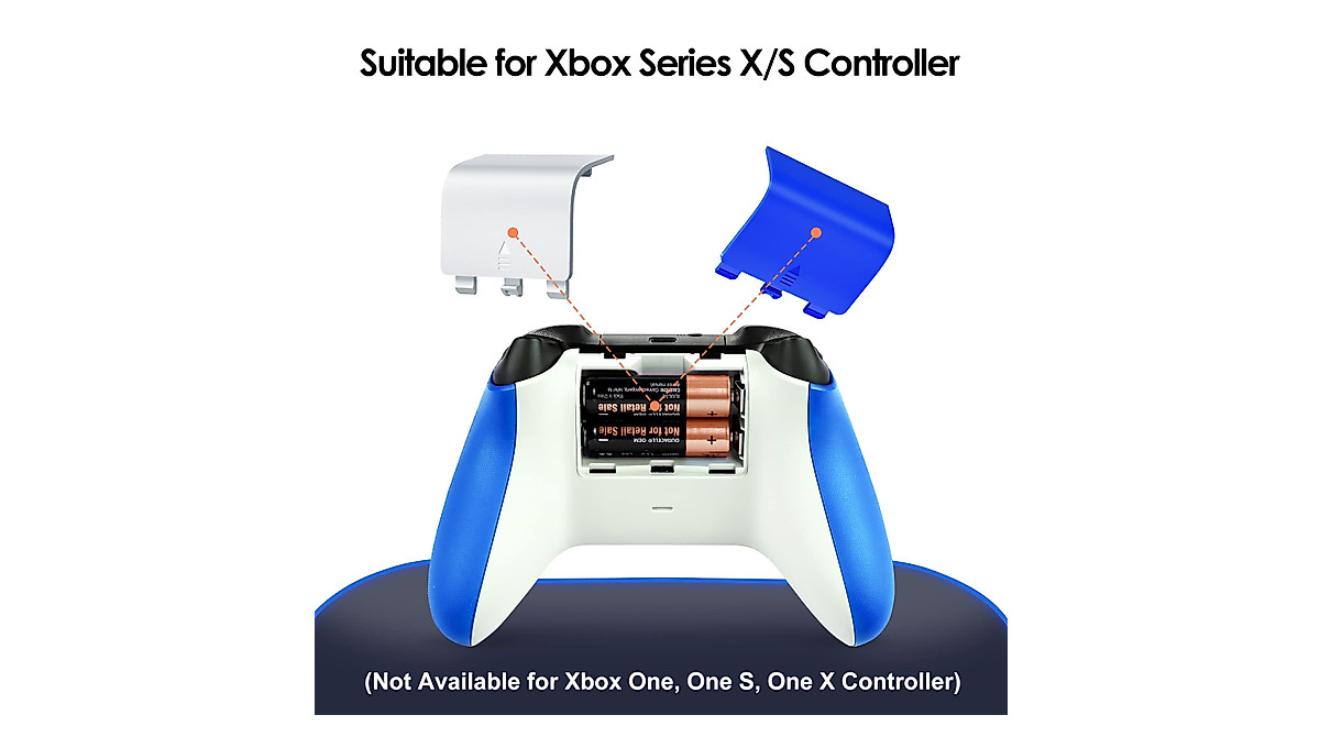 Xbox Controller Battery Cover Pack - Replace and Protect | Blue & White