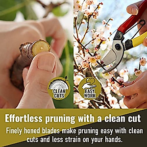 GOUGIRI Japanese Pruning Shears 8” Bypass Pruners Garden Scissors Gardening Tools