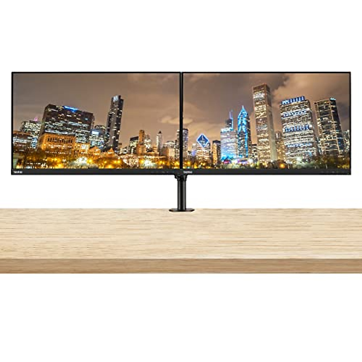 Lenovo ThinkVision S24e-20 23.8" Full HD 1920 x 1080 WLED LCD Monitor 2-Pack, 250 Nit, FreeSync, HDMI-VGA, Raven Black Bundle with Adjustable Desk Mount Monitor Stand