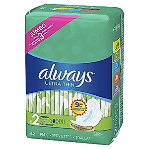 Always Flexi-Wings Long Super Heavy Jumbo Pack Ultra Thin Pads, 0.77 lb