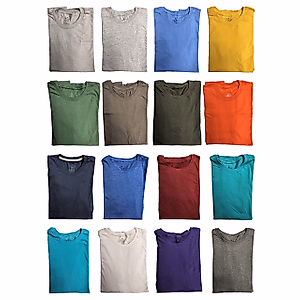 BILLIONHATS 12 Pack Plus Size Men's Cotton T-Shirt Bulk Big & Tall Short Sleeve Lightweight Premium Fitted Classic Tees, Size Medium