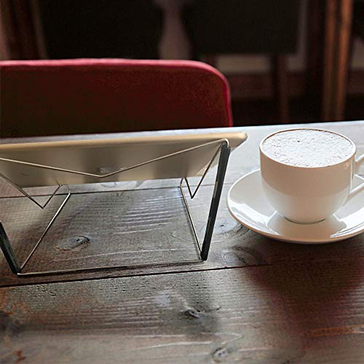 Textbook Stands,2PC Fold-n-Stow Metal Bookstand,Music Book Easel Display Holder,Adjustable Reading Stand,Small Book Rest for Kitchen Counertops,Bookrest for Hardcover Ipad,Cookbook,Recipe (2)