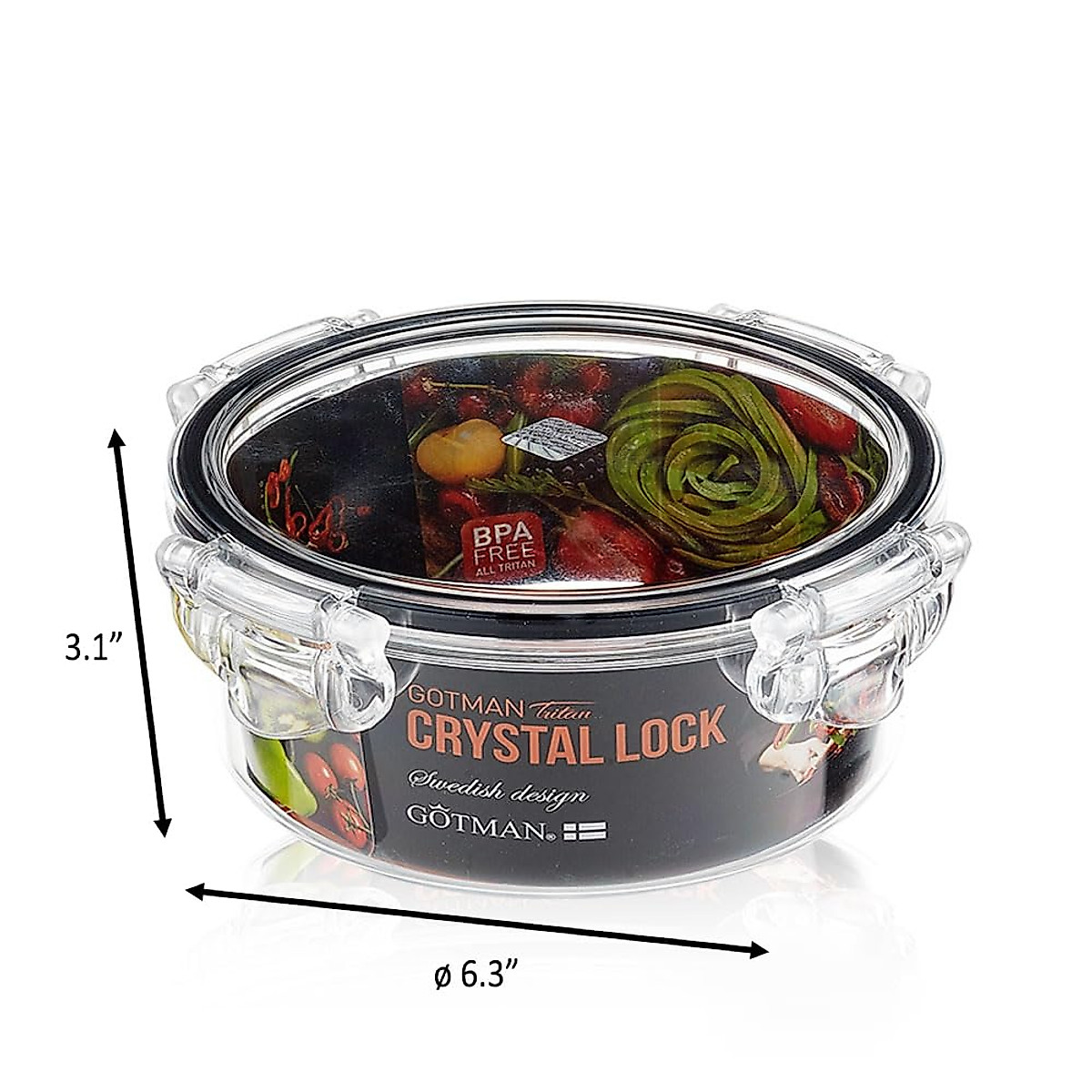 gotman Airtight Food Storage Containers(40.6 oz) 100% Tritan BPA-Free Vegetable Organizer Boxes | Microwave & Freezer Safe Food Containers with Lids | Leak-Proof Lids