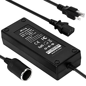 JRing AC to DC Converter 10A 110-220V 12V Car Cigarette Lighter Socket Power Adapter for Car Vacuum Tire Inflator and Other Car Devices Under 120W