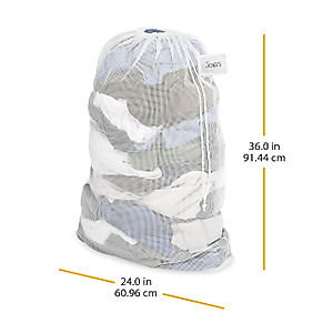Whitmor Mesh Laundry Bag w/ID Tag White