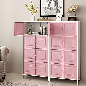 MIOCASA Metal Locker with 8 Doors Storage Cabinet Home and School Storage Organizer Steel Cabinet for Clothes,Bags,Toys and Book (S-Locker-08)