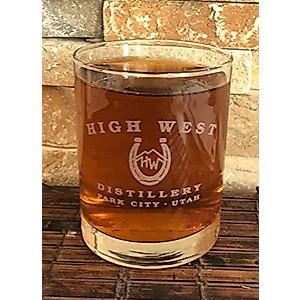 HIGH WEST Collectible Whiskey Glass 8 Oz, Transparent