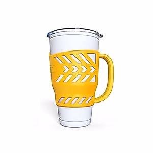 Gangster Armor Grip for your 30 oz tumbler Yeti handle RTIC Beast Simple Corkcicle Tumbler handle (Yellow)