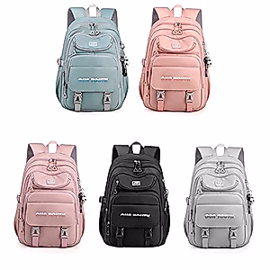 ROER Univeristy Bookbag copmuter Daypack Backpack Outdoor Bag Waterproof Travel Notebook College Backpack for woman (Pink)