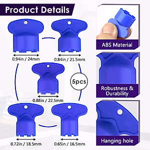 7 Pcs Faucet Aerator Removal Tool, Incl 2 Pcs Faucet Aerator Removal Wrench Tool, 5 Pcs Aerator Key for Sink Faucet with 5 Sizes, Sink Aerator Removal Tool for Kitchen Bathroom