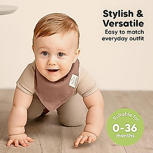 8-Pack Organic Baby Bandana Drool Bibs for Girls - Super Absorbent Baby Bibs for Baby Girls, Baby Boys, Soft Cotton Bandana Bibs, Baby Drool Bib, Teething Bibs for Infant, Toddler, Bib Girl (Mauve)