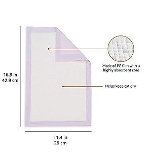 Amazon Basics Cat Pad Refills for Litter Box, Fresh Scent, Pack of 40, Purple