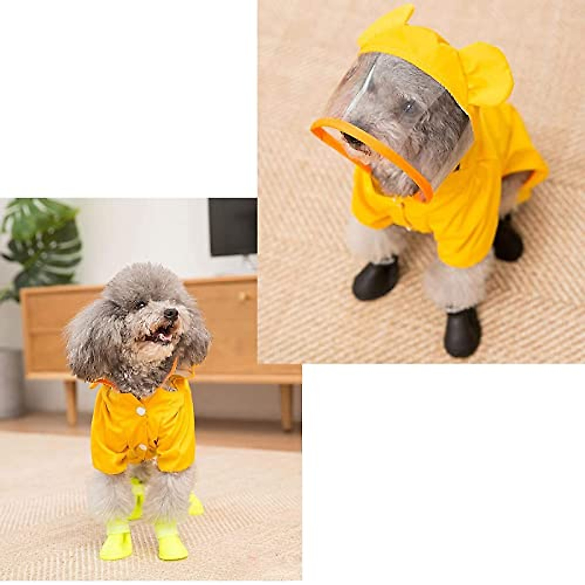 HonpraD Anxiety for Dogs Remedies Waterproof Pet Raincoat Four Legged All Inclusive Raincoat Small and Medium Sized Dog Puppy Rainy Dog Clothes