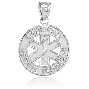 925 Sterling Silver EMT Charm Emergency Medical Technician Star of Life Pendant