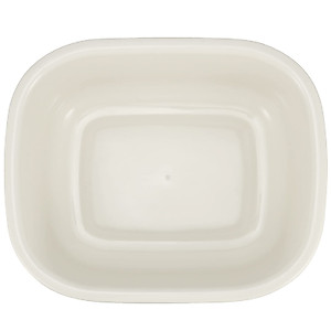 MOUYAT 4 Pack 13L Plastic Wash Basin, 14 Quart Plastic Commercial Bus Box, Rectangular Wash Tub Basin, Beige Dish Pans for Washing Dish, Sink, Cleaning Supplies