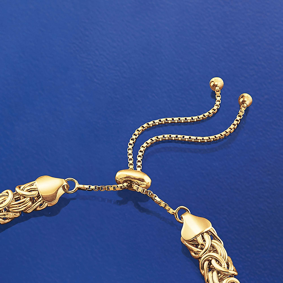 Ross-Simons 18kt Gold Over Sterling Silver Byzantine Bolo Bracelet