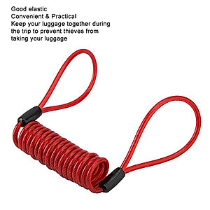 PVC Anti Theft Motorcycle Disc Brake Lock Reminder Coil Cable Warning Rope Red