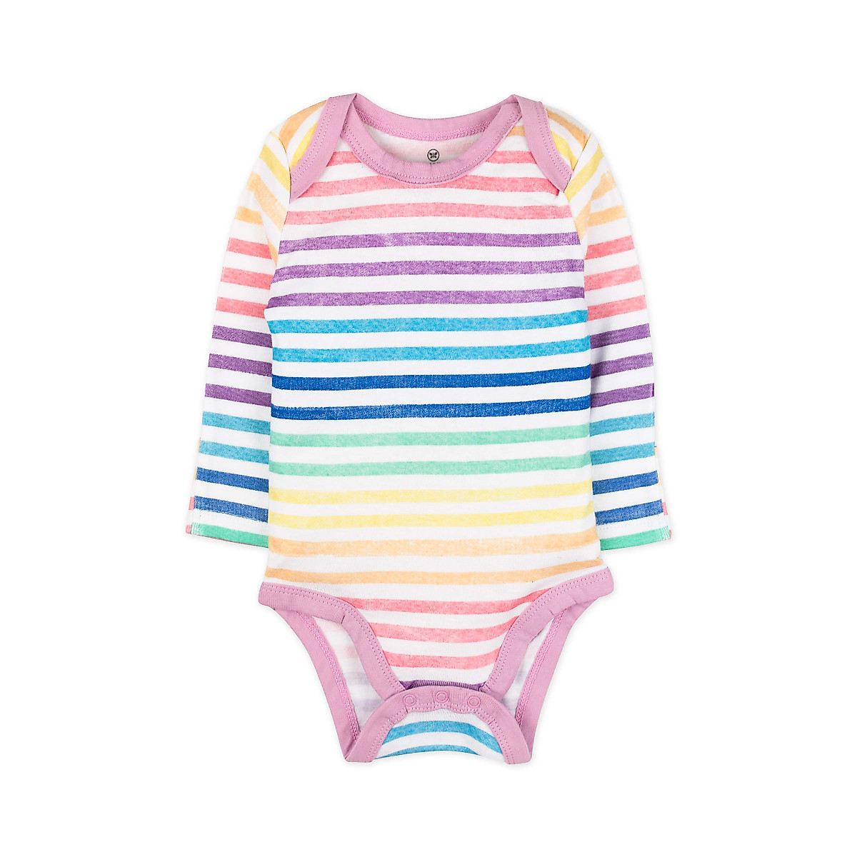 HonestBaby 5-Pack Organic Cotton Long Sleeve Bodysuits, Rose Blossom, 12 Months