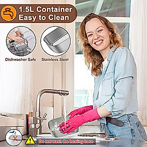 Akhia Electric Lunch Box Food Heater, 80W Heated Lunch Boxes for Adults Man Work Car Truck, Food Warmer Heating Lunch Box with 1.5L 304 Stainless Steel Container, 12V/24/V/110V