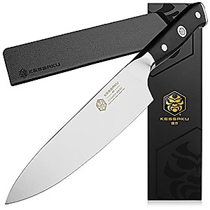 KESSAKU Chef Knife - 8 inch - Dynasty Series - Razor Sharp Kitchen Knife - Forged ThyssenKrupp German High Carbon Stainless Steel - G10 Garolite Handle with Blade Guard