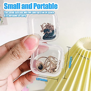 YIMIKE Mini Clear Jewelry Box,16Pcs Small Plastic Storage Transparent Boxes Containers,Portable Travel Packaging for Item Craft,Beads,Pills,Earplug,Ear Studs,Necklaces,Rings,Earring,Card