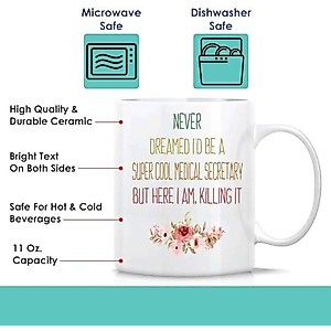Medical Secretary Appreciation, Nurture Fulfilling Careers Gift for Women - Gray 11 Oz White Ceramic Coffee Mug