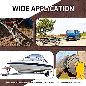 TYT 2500LB Boat Trailer Strap Winch with 26FT Black Strap, Longevity Resists Rust Hand Crank Winch with Hook, 2 Way Ratchet High Steel Gear Manual Winch for Jet Ski Boat Trailer Towing Pulley RV Winch