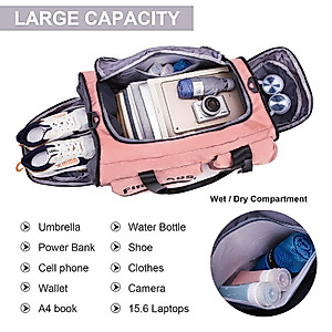 Eslcorri 65L Travel Duffle Bag for Women & Men - 3 in 1 Large Sports Gym Bag with Shoe and Wet Clothes Compartment Multipurpose Weekender Carry On Overnight Backpack for Swimming Yoga Camping -Black