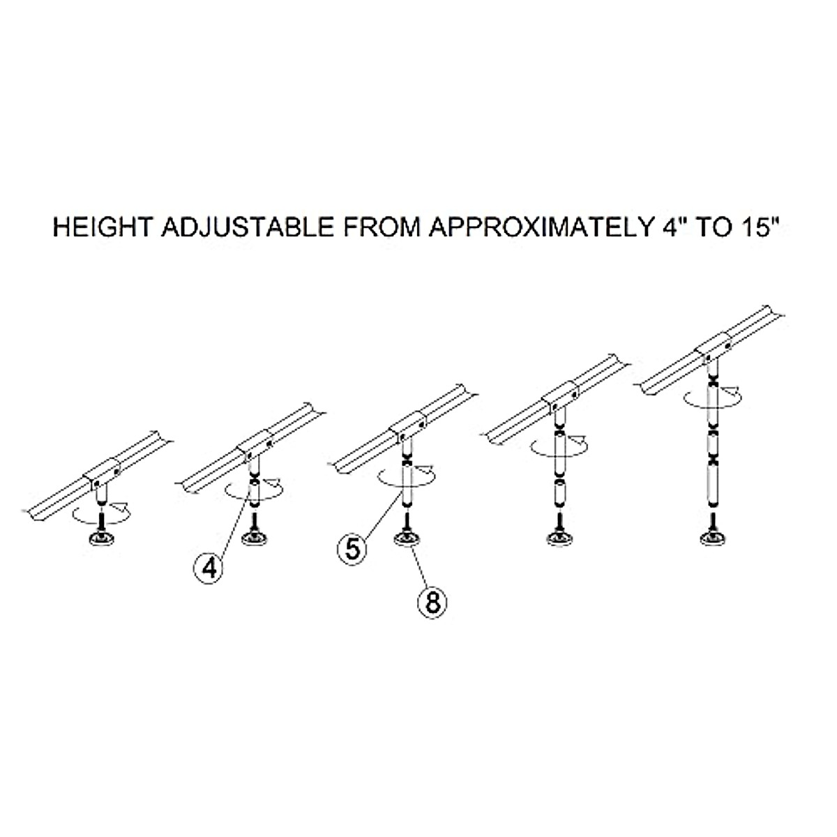 Hospitality Bed No Sag Mattress Slats - Center Support - Universal Size Adjusts from Full to Cal King