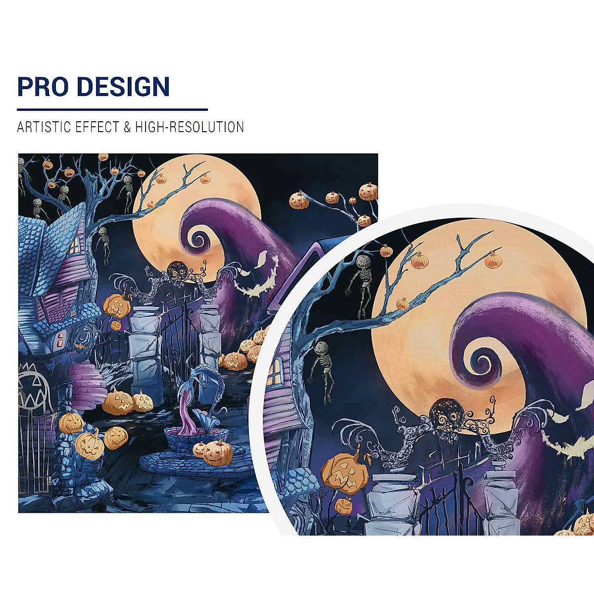 Allenjoy 6 x 6 FT Halloween Nightmare Backdrop Trick Or Treat Photography Background Home Trunk Party Decorations Banner Photo Booth Supplies