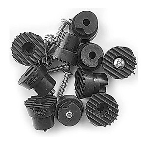 Kick Down Door Stop Ultra Grip Rubber Replacement Tip 10 Pack with Screw by ROOM STARTERS Style 2 (Black, 10 Pack)