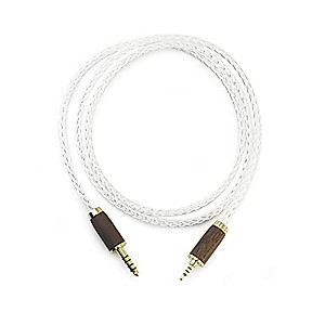 NewFantasia 2.5mm Balanced Male to 4.4mm Balanced Male Headphone Audio Adapter Cable 8 Cores 6N OCC Copper Single Crystal Silver Plated Wire Walnut Wood Shell 2.5mm to 4.4mm Male 4.9ft