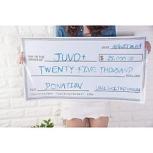 Reusable Big Check for Presentation, Large Oversized Dry Erase Plaque for Endowment, Donations, Gag Gifts, Raffle, Fundraisers (30 x 16 In)