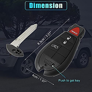 X AUTOHAUX 2pcs Replacement Keyless Entry Remote Car Key Fob M3N5WY783X 433Mhz for Dodge Charger for Chrysler 300 for Jeep Grand Cherokee 4 Buttons with Door Key