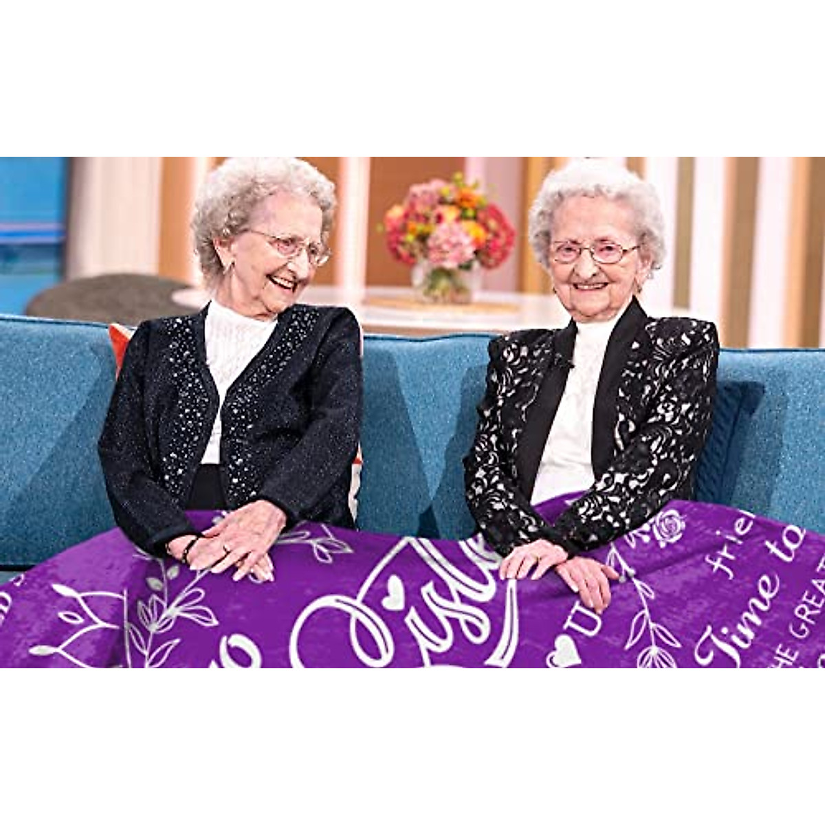 Womens Day Gift Soul Sister Gift Blanket 50x40 in Sisters Birthday Gifts Blankets Gifts Best Sisters Friend Presents Purple Soft Flanel Throw Blanket from Sister Brother Purple Blanket for Sister