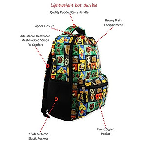 Nintendo Animal Crossing Kids 16 Inch School Backpack (One Size, Black)