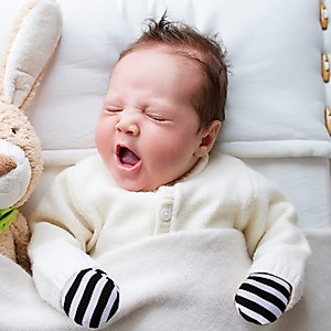 18 Pairs of Newborn Baby Mittens Infant Toddler Gloves No Scratch Mittens Cotton Gloves for 0-6 Months Baby Boys Girls (Dark Color)