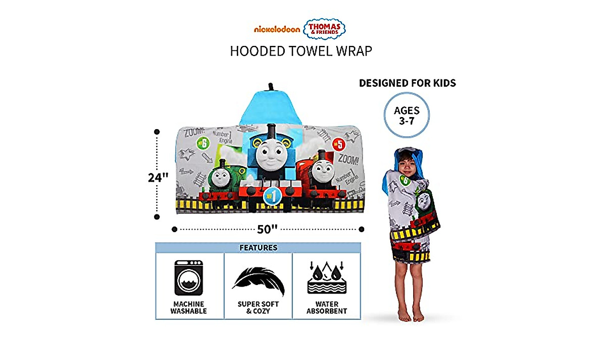 Soft Cotton Thomas And Friends Hooded Towel for Kids