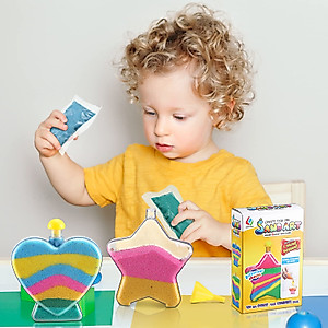 Deekin Sand Art Kits for Kids Create Your Own Clear Sand Art Bottles with Funnels and Sticks, DIY Colored Sand Arts and Crafts for Boys Girls(24 Sets)