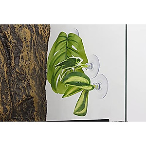 WOLEDOE Reptile Mister and 3Pcs Reptile Plants with Suction Cup, Amphibian Hand Spray Bottle Terrarium Supplies fit Crested Gecko Leopard Lizard Chameleon Ball Python Snake Frog Hermit Crab